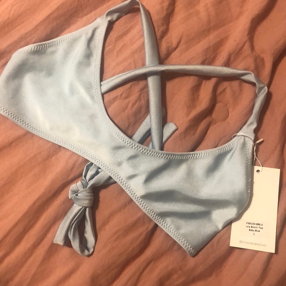 white fox | Swim | White Fox Baby Blue Thong Bikini Top Set | Poshmark